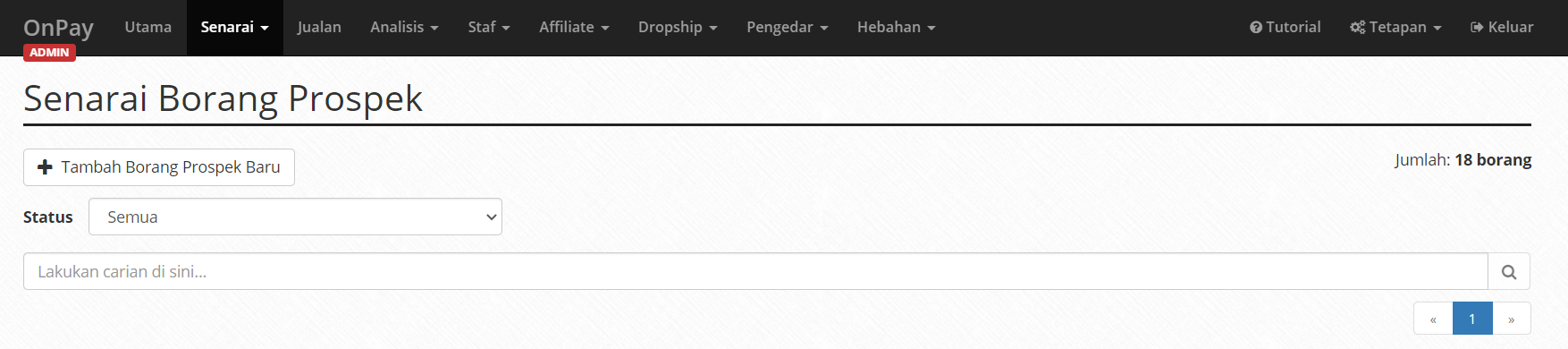 Prospek – Tutorial OnPay