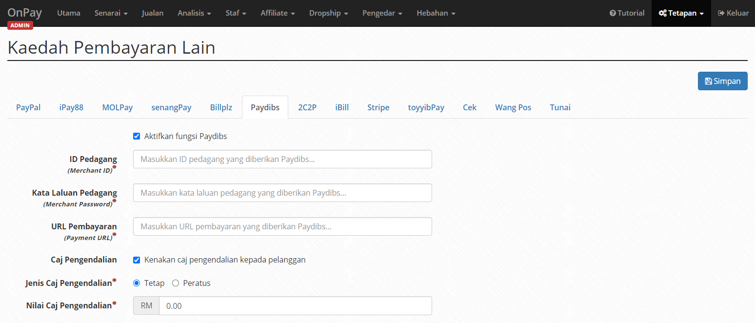 Kaedah Pembayaran Lain – Tutorial OnPay