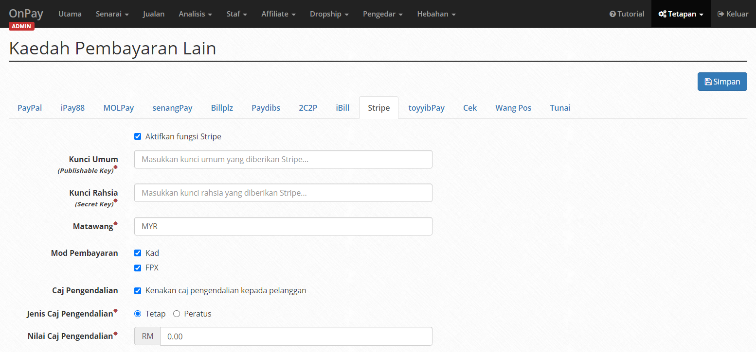 Kaedah Pembayaran Lain – Tutorial OnPay